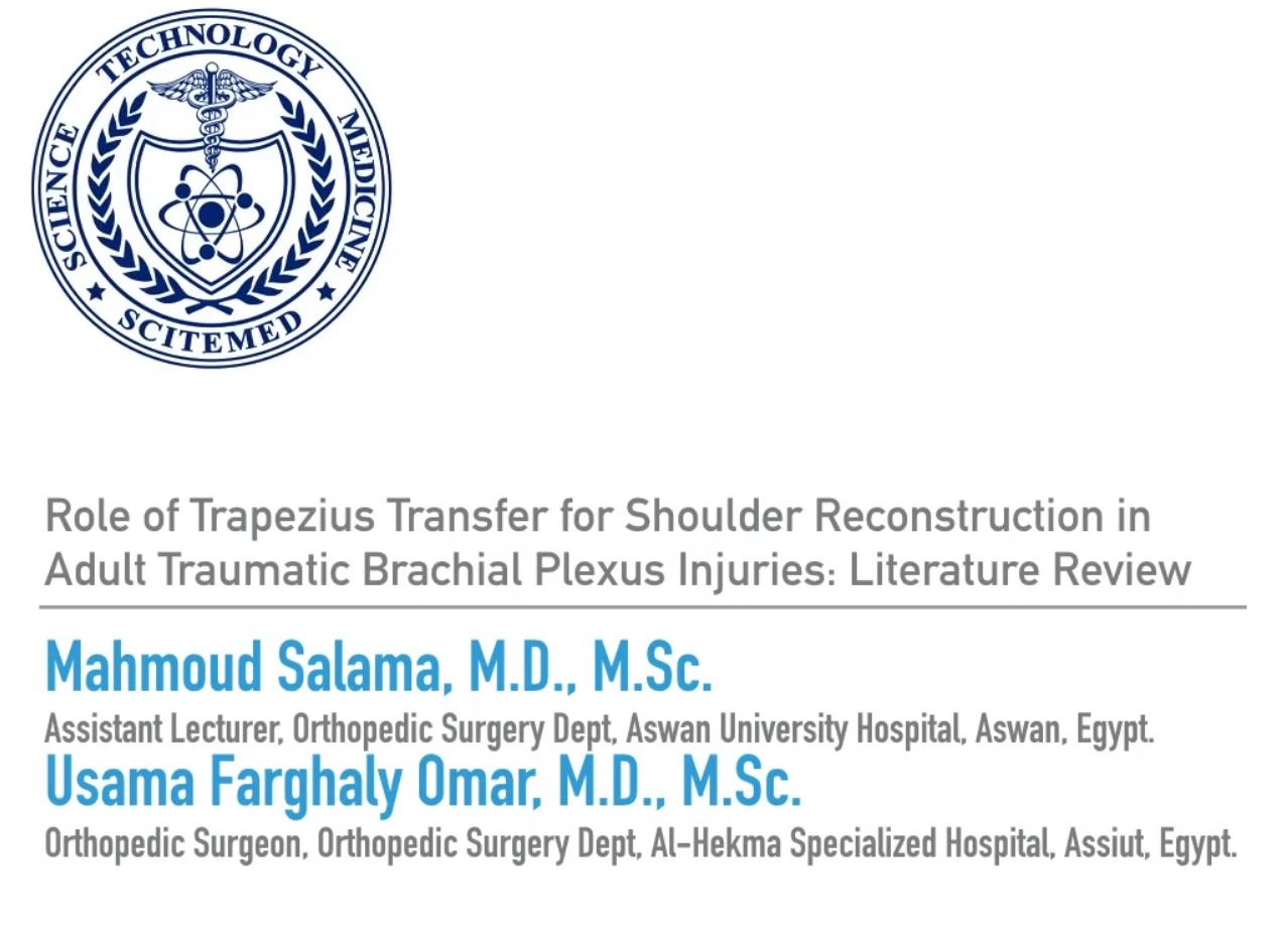 Role of Trapezius Transfer for Shoulder Reconstruction in Adult ...